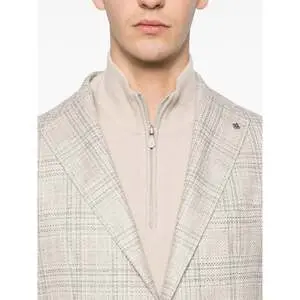 Tagliatore Check Pattern Silk And Virgin Wool Blazer