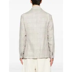 Tagliatore Check Pattern Silk And Virgin Wool Blazer