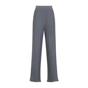 LANVIN Pleated Wide Leg Trousers - Gray