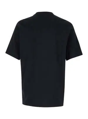 Amiri Crewneck T-shirt With Logo Lettering Print On The Front In Cotton - Black
