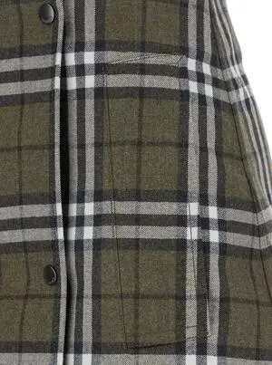 Burberry Virgin Wool Check Motif Skirt - Multicolor