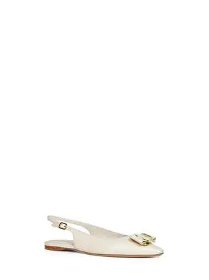 FERRAGAMO Mascarpone Flat Slingbacks With Vara Plate
