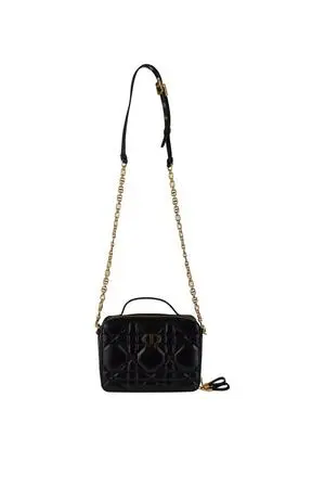 Dior Leather Caro Box Bag - Black
