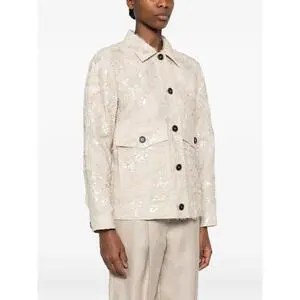 Brunello Cucinelli Neutrals Jackets Oversized Jackets - Cream