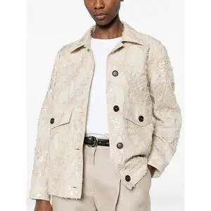 Brunello Cucinelli Neutrals Jackets Oversized Jackets - Cream