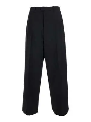 Balenciaga Black Pants With Button And Zip Closure At The Front In Wool For - Multicolor