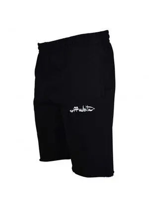 Off-White Cotton Logo Print Shorts