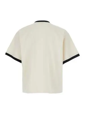 Versace White T-shirt With Mudusa Doblone Print On The Front In Cotton For - Multicolor