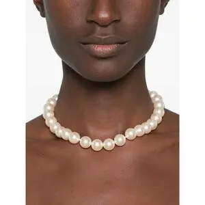 Alessandra Rich Faux-pearl Embellished Bead Chain Necklace