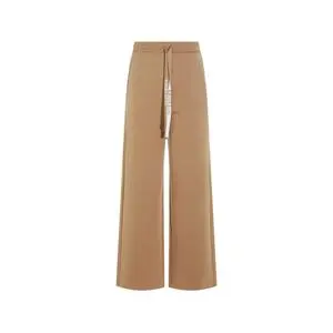 Max Mara Wide Leg Track Pants - Cream