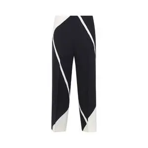 Alberta Ferretti Twill Printed Pants - Black