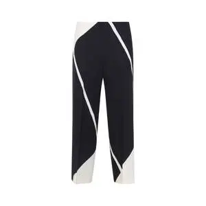 Alberta Ferretti Twill Printed Pants - Black