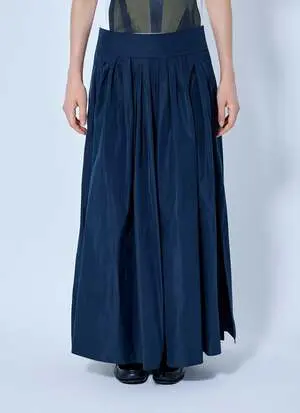 Max Mara Pleated Maxi Skirt - Blue