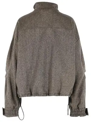 Attico Wool Blend Bomber Jacket - Cream