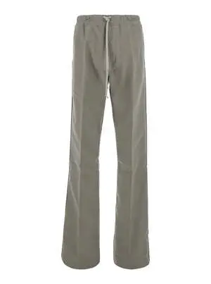 Rick Owens Grey Pants With Elasticated Waistband With Oversized Drawstring In Cotton For - Gray