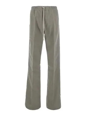 Rick Owens Grey Pants With Elasticated Waistband With Oversized Drawstring In Cotton For - Gray