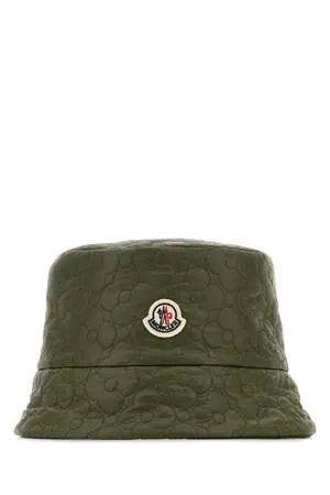 Moncler Olive Green Nylon Reversible Bucket Hat - Silver