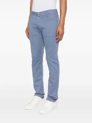 Jacob Cohen Cotton Blend Slim Trousers - Multicolor