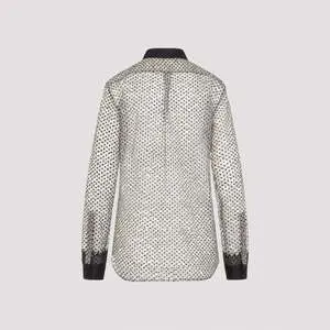 TOM FORD Flock Polka Dot Shirt - Black