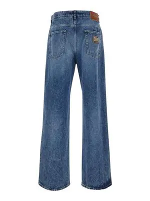 Dolce & Gabbana Logo Patch Denim Jeans - Multicolor