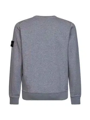 Stone Island Melange Grey Melange Organic Cotton Crewneck Sweatshirt - Multicolor