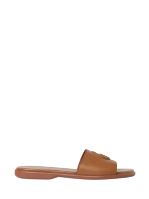 GUCCI GUCCI Calfskin Leather Slides With Embossed GG Monogram