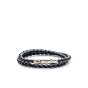 TOD'S Braided Leather Bracelet - Blue