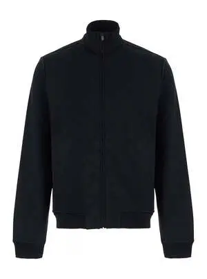Gucci Black High-neck Sweatshirt With Zip-up Closure In Cotton And Silk Blend For - Multicolor