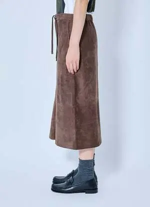 Max Mara Suede Midi Skirt - Brown