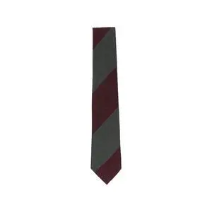 Tagliatore Silk Diagonal Stripe Neck Ties - Gray