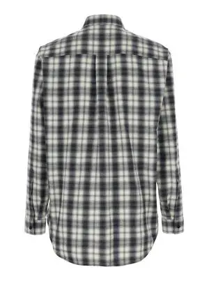 Balenciaga Black And White Shirt With All-over Stripe Motif In Cotton Flannel For - Multicolor