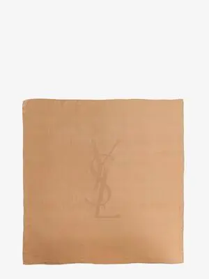 Saint Laurent Cassandre Silk Scarf - Brown