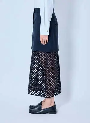 Max Mara Overlay Panel Skirt - Blue