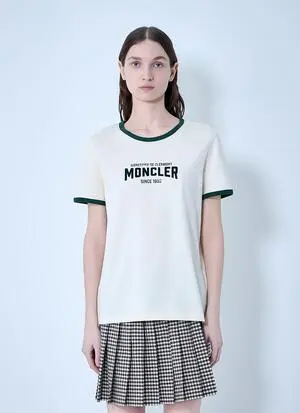 Moncler Logo Print Cotton T-shirt - White
