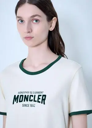 Moncler Logo Print Cotton T-shirt - White
