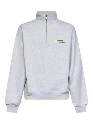 Jacquemus Grey The Gros Grain Zipped-rollneck Sweatshirt - Multicolor