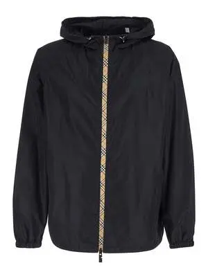 Burberry Clapton' Black Jacket With Logo Patch On The Front In Tech Fabric For - Multicolor