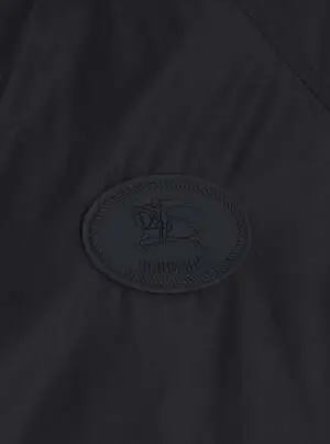 Burberry Clapton' Black Jacket With Logo Patch On The Front In Tech Fabric For
