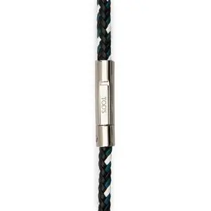 TOD'S Braided Leather Bracelet - Silver