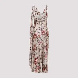 Acne Studios Draped Open-back Floral Midi Dress