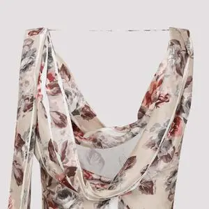 Acne Studios Draped Open-back Floral Midi Dress