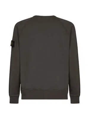 Stone Island Coal Grey Cotton Crewneck Sweatshirt