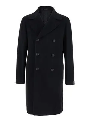 Tagliatore Wool Double-breasted Overcoat - Black