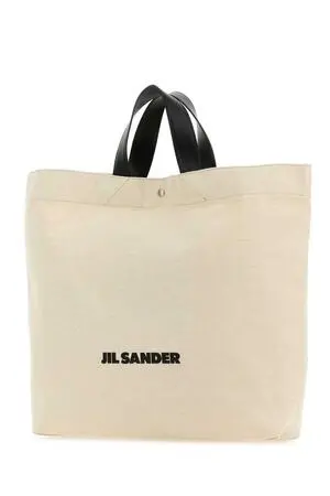 JIL SANDER Sand Canvas Flat Shopping Bag - Brown