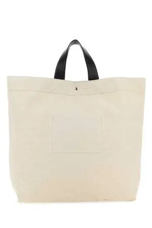 JIL SANDER Sand Canvas Flat Shopping Bag - Brown