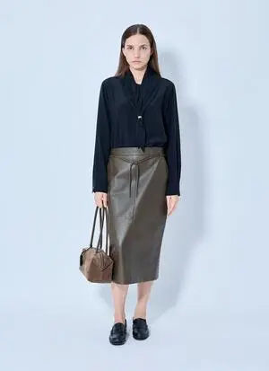 Max Mara Silk Tie-neck Blouse - Black
