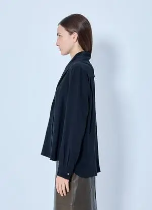 Max Mara Silk Tie-neck Blouse - Black