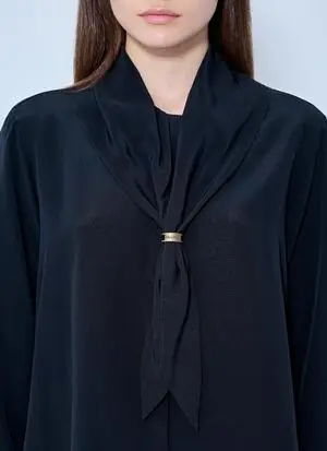 Max Mara Silk Tie-neck Blouse - Black