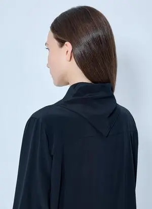 Max Mara Silk Tie-neck Blouse - Black