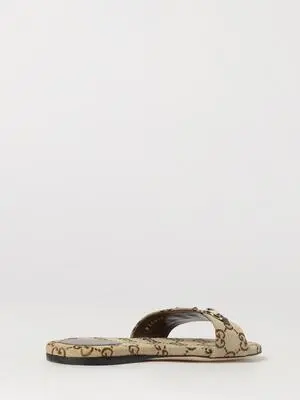 Gucci Gg Jacquard Slide Sandals - Cream